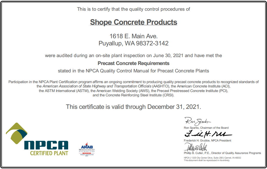 Contact | Shope Concrete - Puyallup, WA